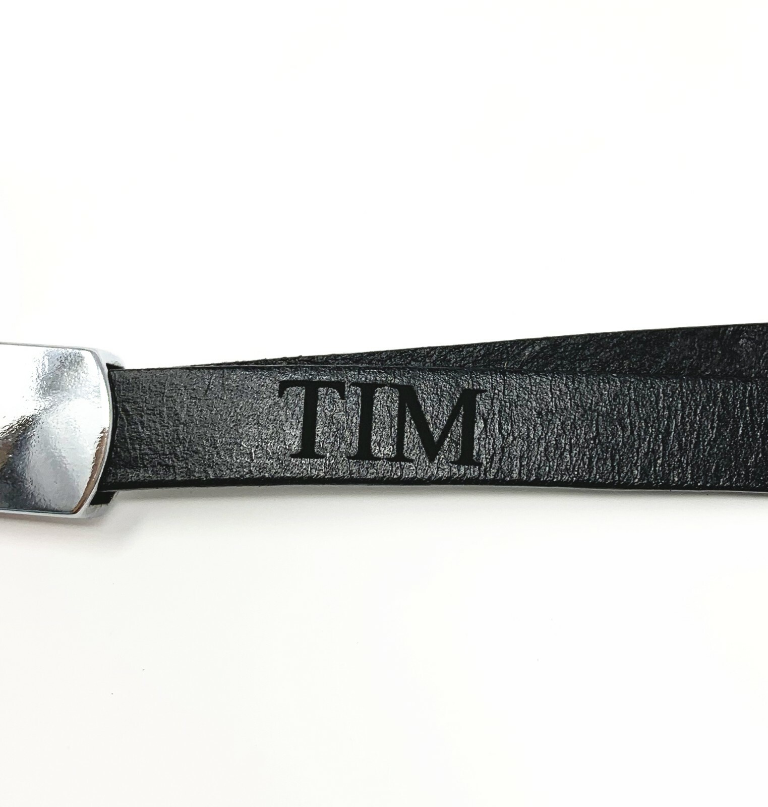 Personalized Genuine Black leather wristlets Key Chain Key fob | eBay