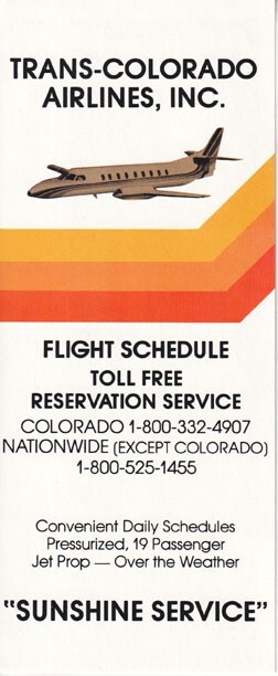 Trans-Colorado Airlines timetable 1981/10/01 | eBay