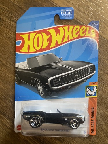 Hot Wheels 2021 Muscle Mania '69 Camaro Convertible US Card Black ...