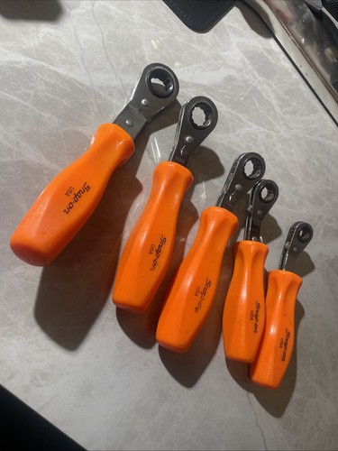 Snap On Tools Orange Hard Handle Ratcheting Wrench Spanners RBYC 8-15mm ...