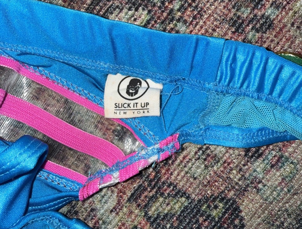 💗 Slick it Up Speedo Men's Swimwear Size L large blue and pink | eBay