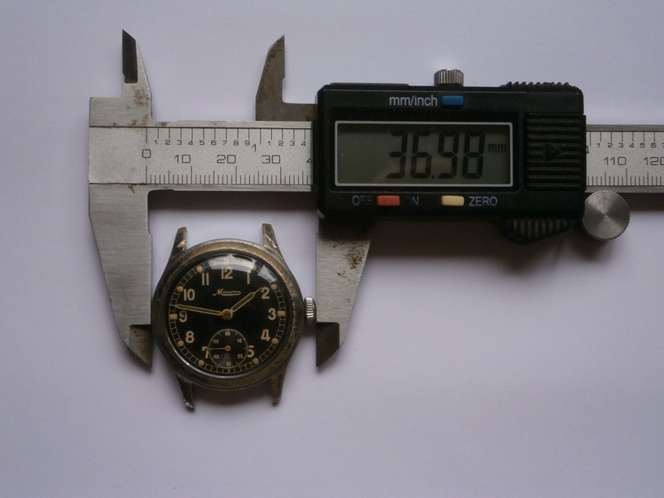 Vintage gents GERMAN MILITARY wristwatch MINERVA mechanical watch ...