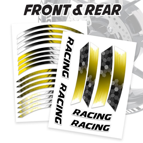 Yellow 17 inch Wheel Rim Sticker GB18 For Yamaha FZS 600 04-09 08 07 06 ...