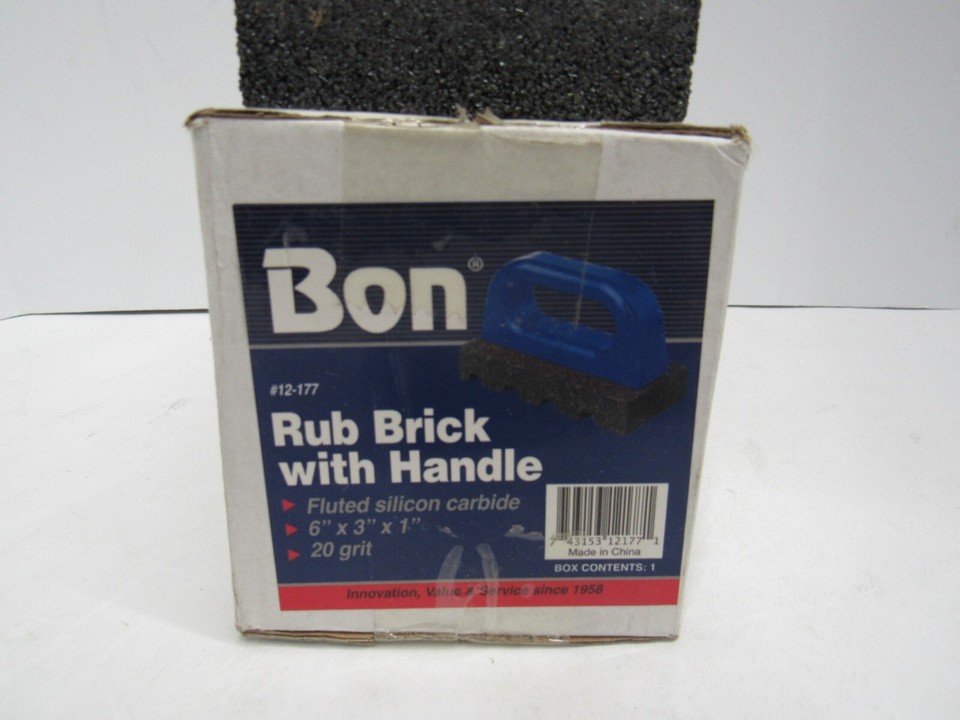 Bon Tool 12-177 Rub Brick - Fluted 6" X 3" X 1" - 20 Grit - Plastic ...