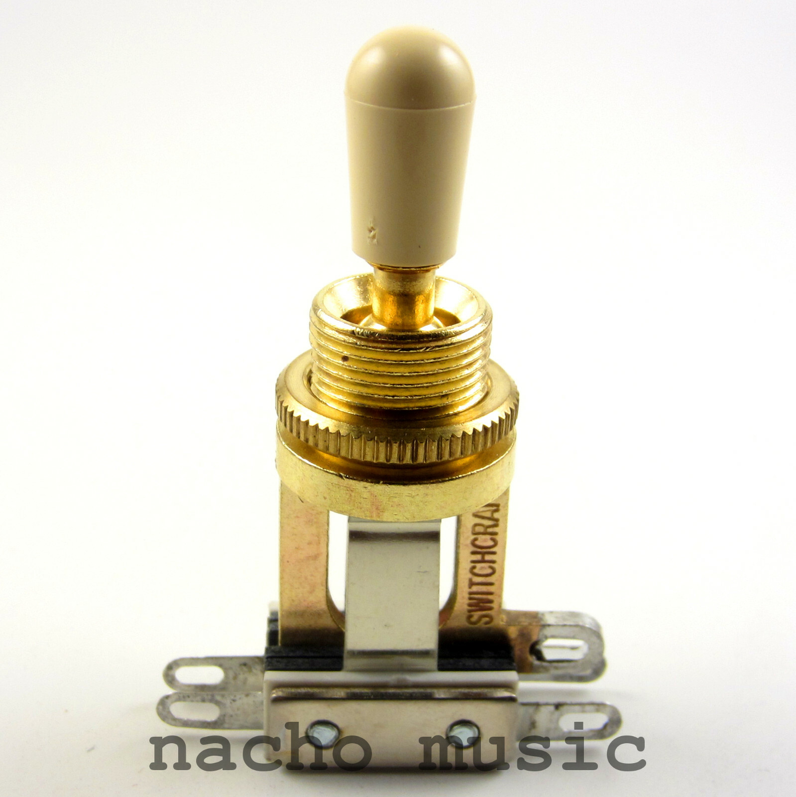 Switchcraft 3-Way GOLD SHORT Toggle Switch w/ Genuine Switchcraft Cream ...