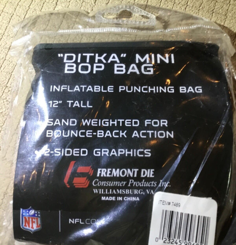 Mike Ditka Chicago Bears Mini Inflatable Punching Bop 12” Bag NFL Brand ...