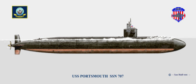 USS Portsmouth SSN-707 Ship Print US Navy | eBay