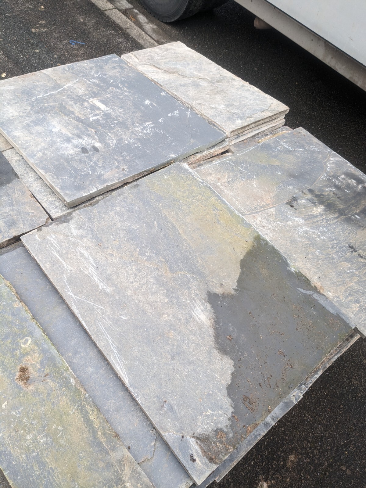 RECLAIMED SLATE SLABS FLAGSTONES OLD SLATE PAVING | eBay UK
