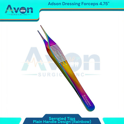 Premium Titanium Rainbow Colored Adson Forceps 12cm Serrated Tips, German Steel | eBay
