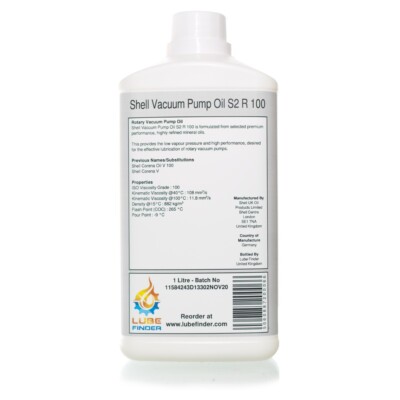 1L Shell Vacuum Pump Oil S2 R 100 ISO VG 100 Rotary Sliding Vane ...