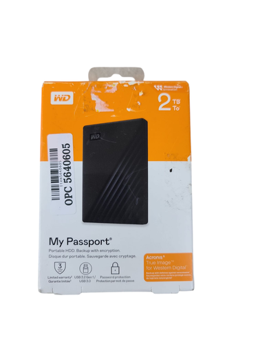 WD 2TB My Passport, Portable External Hard Drive Black backup ...