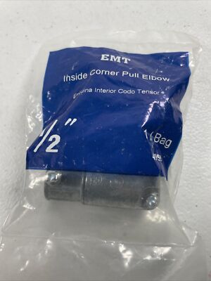 🔥 EMT • 90 Degree • Inside Corner Pull Elbow 1/2" Steel Conduit • 49591 ...