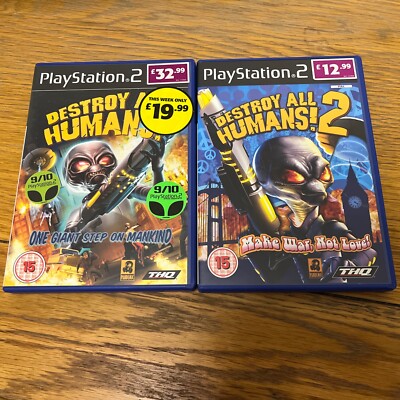 Sony PlayStation 2 Destroy All Humans and Destroy All Humans 2 PS2 ...