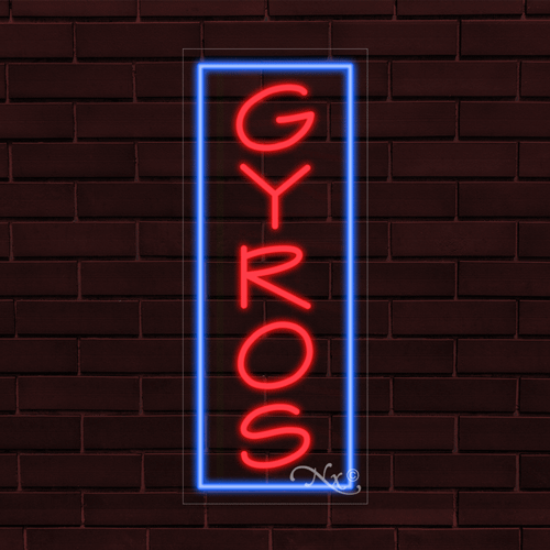 NEW "GYROS" w/BORDER VERTICAL 30x12 INCH LED FLEX WINDOW/WALL INDOOR ...