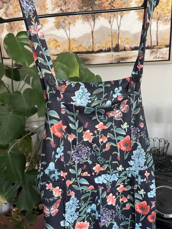 Women’s Medium Boho Cottage Core Country Floral Cotton Overalls ...