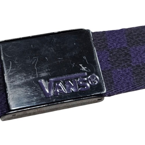 Vans Purple Black Checkerboard Belt Buckle Canvas Web Belt Skater ...