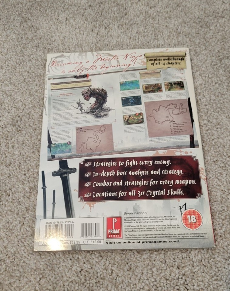 NINJA II Gaiden Prima Official Game Guide XBOX 360 Used 9780761559399 ...