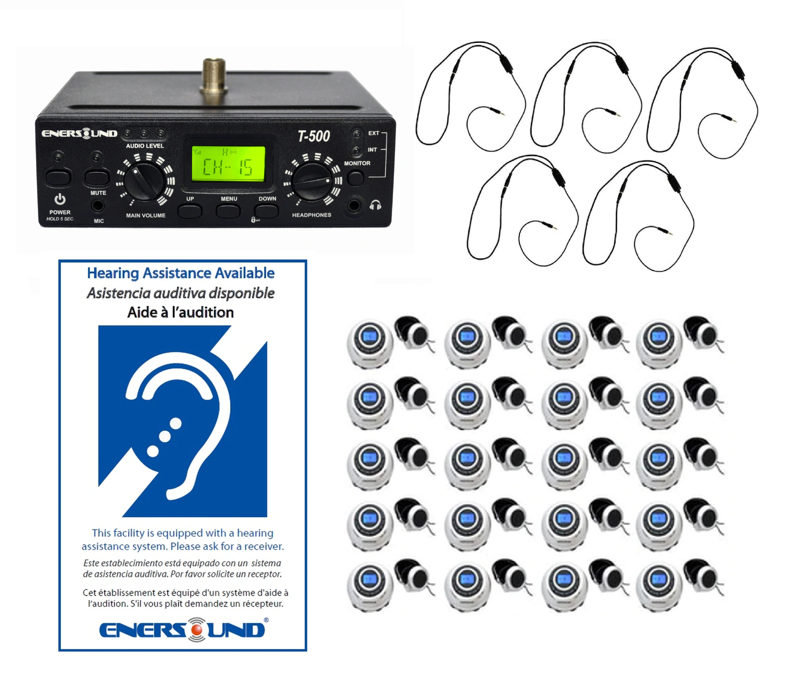 Enersound 20-Person ADA Assistive Listening System - Lifetime Warranty ...