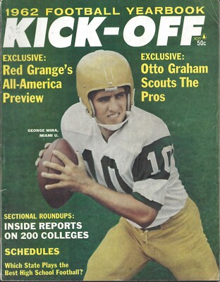 1962 Kick-Off Football magazine George Mira, Miami Hurricanes GOOD ...