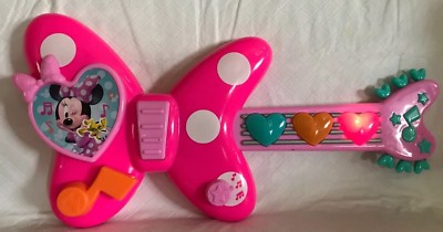 Disney Minnie Mouse Pink Heart Rockin Guitar Music Light-up Sound ...
