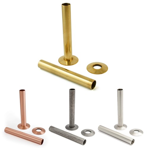 130mm Radiator Pipe Covers and Collar Set | Foundry (13 Finishes) | eBay UK