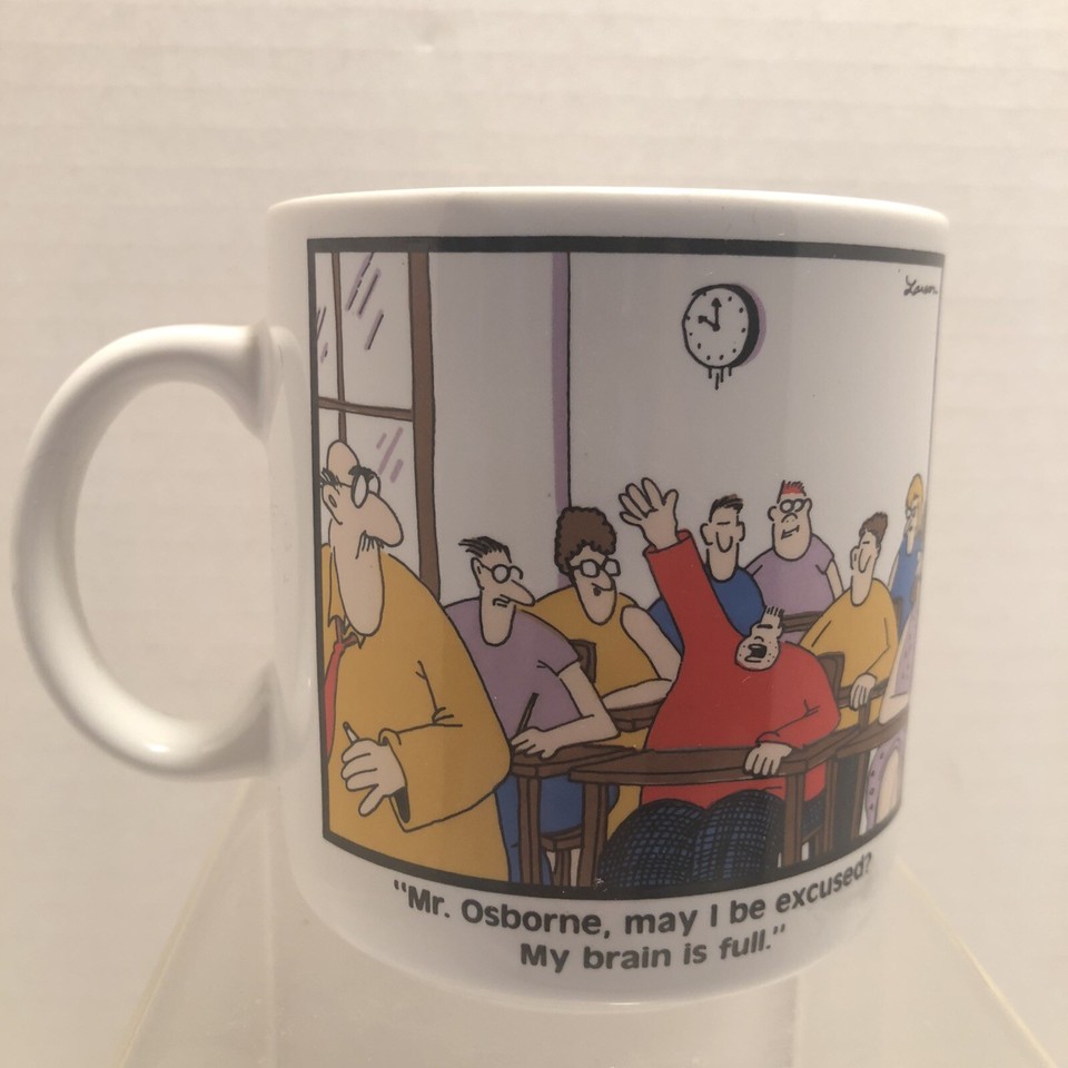 The Far Side Mug My Brain is Full Gary Larson 1986 | eBay