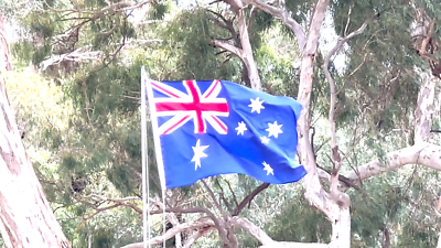 3 Flags Of Oz Three Flags Of Australia Flying High From South