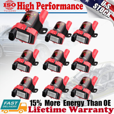 Set of 8 Ignition Coil For Chevy Silverado GMC Sierra Yukon 4.8L 5.3L 6 ...