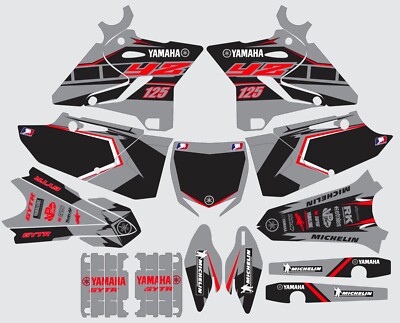 Decals for YAMAHA GRAPHICS Sticker YZ 125 YZ125 2015-2020 Gray Red | eBay