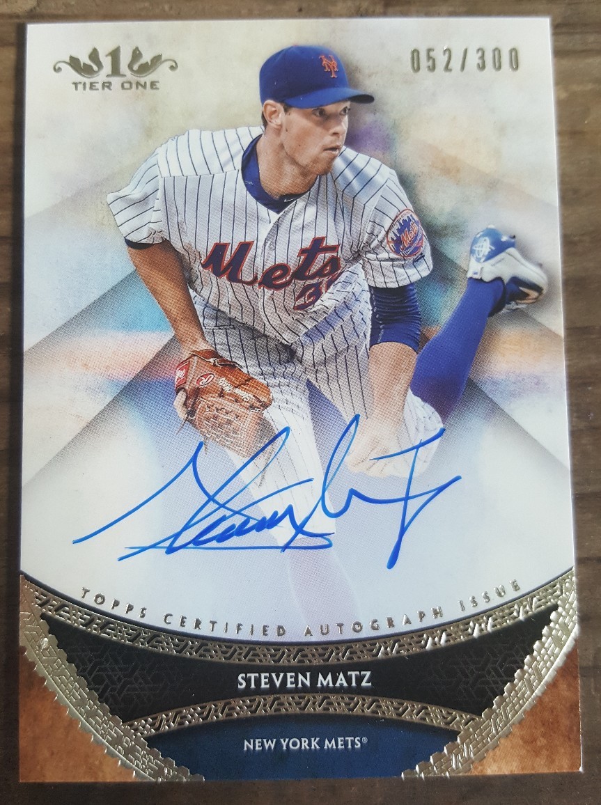 2017 TOPPS TIER ONE STEVEN MATZ ON CARD AUTOGRAPH AUTO #'d 52/300 | eBay