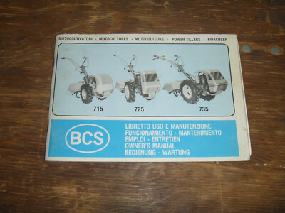BCS 715 725 735 Power Tillers Wheel Tractor Owner Operator Maintenance ...