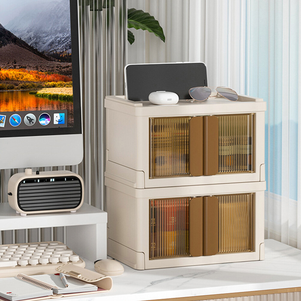 Folding Storage Bins Visible Design Closet Organizers for Storage (Dark ...