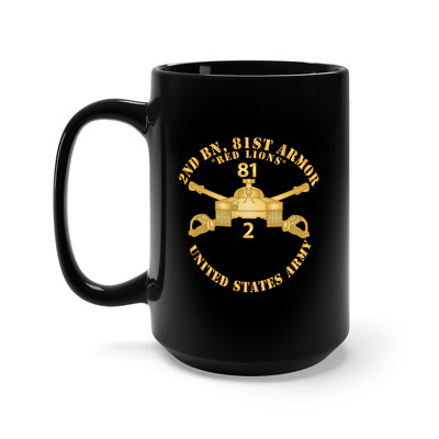 Black Mug 15oz - 2nd Bn, 81st Armor - Red Lions- Armor Branch | eBay