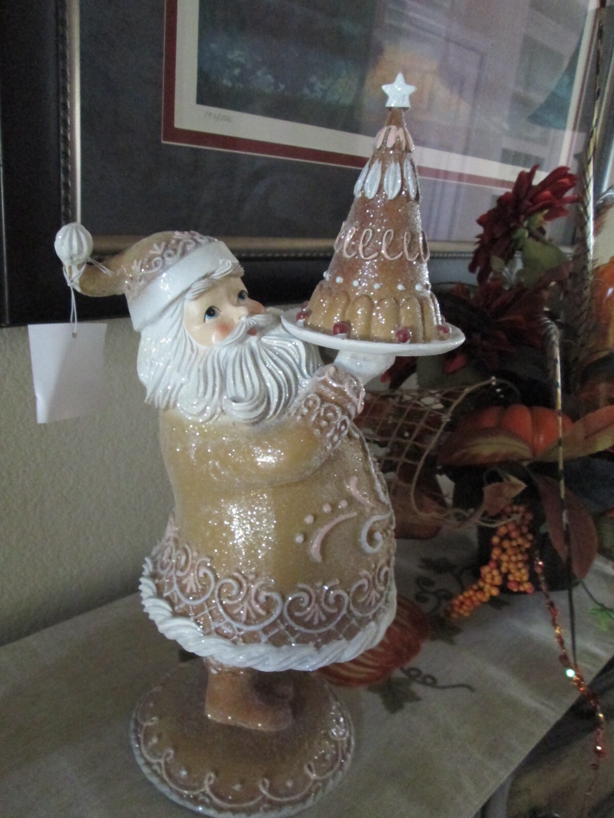 17" Gingerbread Santa with Desser Retro Vntg Style Christmas Figurine ...