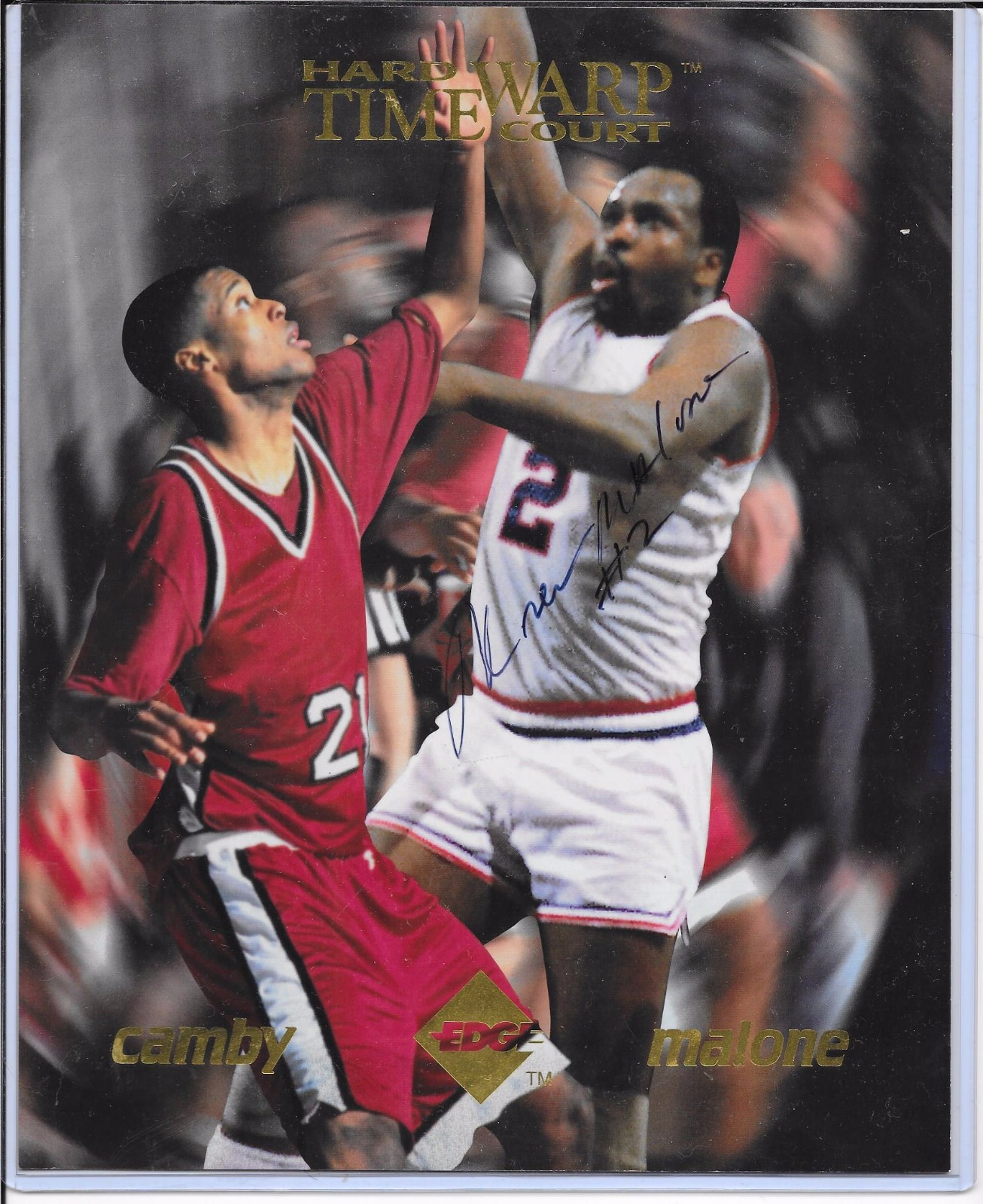 1996 Collector's Edge - MOSES MALONE - Time Warp Hard Court Autograph ...