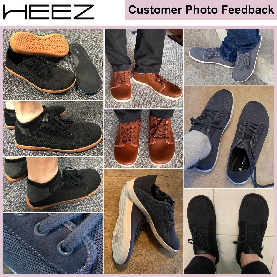 HEEZ Men Wide Toe Sneakers Zero Drop Casual Barefoot Shoes Slip On ...