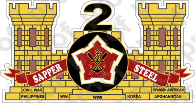 STICKER US ARMY UNIT 2nd Combat Engineer Sapper Steel Badge | eBay