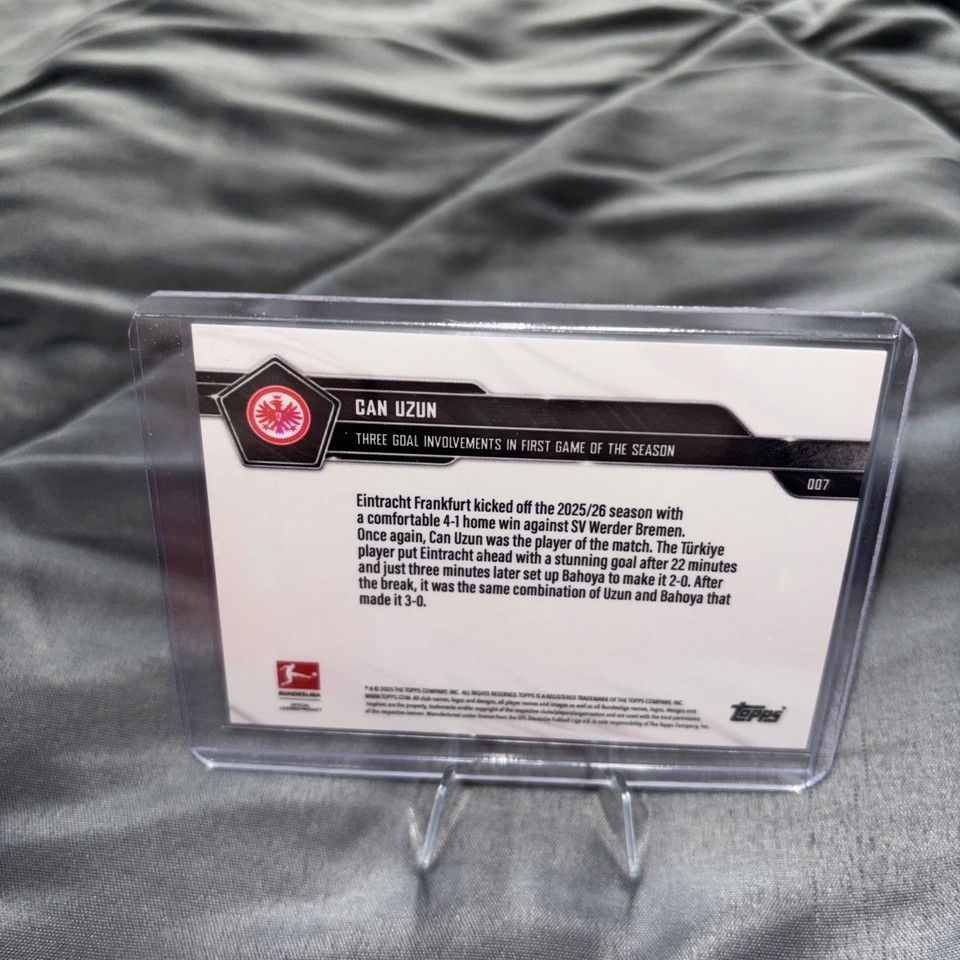 Can Uzun Gold Foil /50 2025-26 Bundesliga Topps NOW Card 7 3 Goal ...