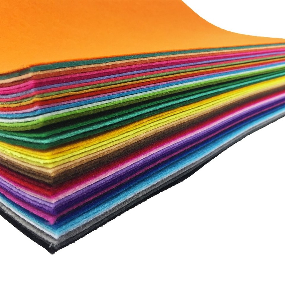 48PCS 8 x 12 inches (20 x 30cm) Assorted Color Felt Fabric Sheets ...