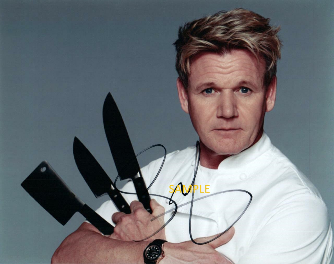 GORDON RAMSAY REPRINT 8X10 PHOTO SIGNED AUTOGRAPHED CHRISTMAS MAN CAVE ...