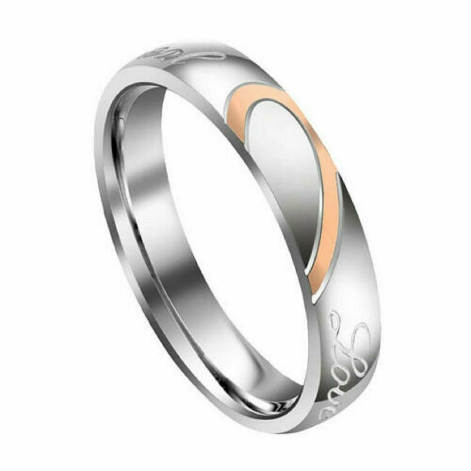 Couple's Matching Heart Ring, REAL Love His or Hers Wedding Band ...