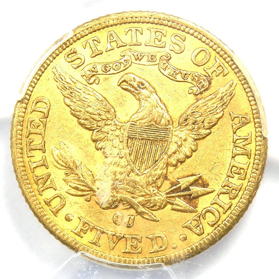 1890-CC Liberty Gold Half Eagle $5 Coin - Certified PCGS AU58 - $3,850 ...