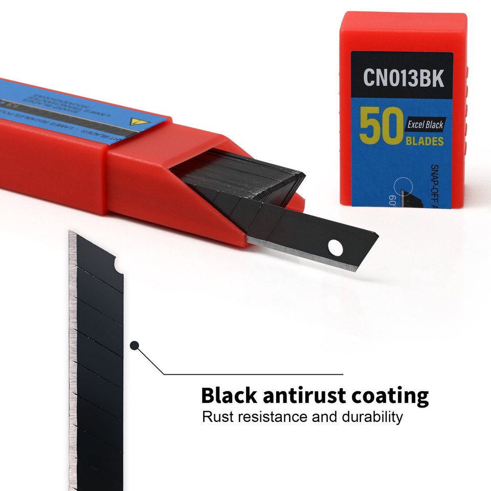 100 Pcs 9mm Snap Off Blades 60° Black Carbon Steel Razor for OLFA Knife ...