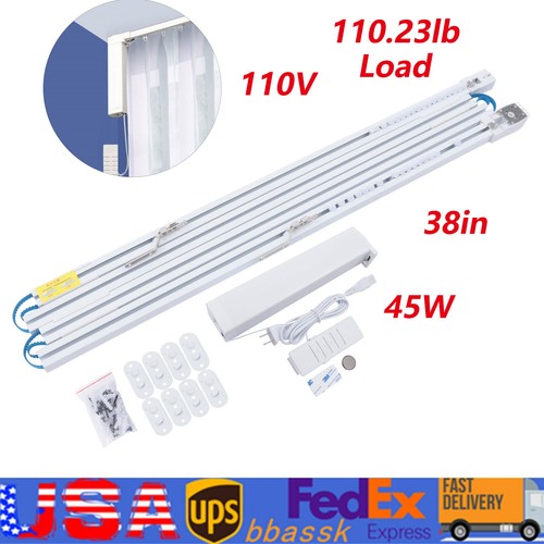 Automatic 13 Feet Motorized Electric Window Curtain Rod Track 4 Slide ...