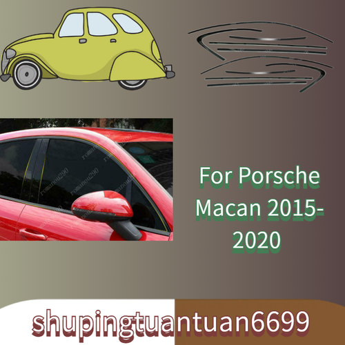 For Porsche Macan 2015-2020 Black Stainless Car Window Trim Strip Cover ...