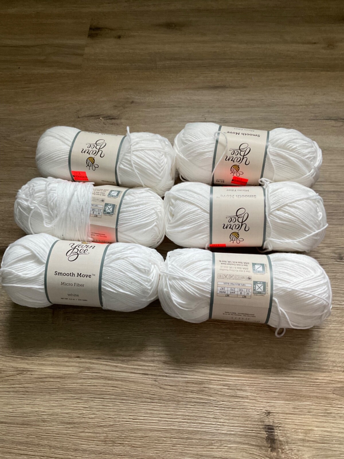 yarn bee smooth moves yarn. Color white. Lot of 6 | eBay