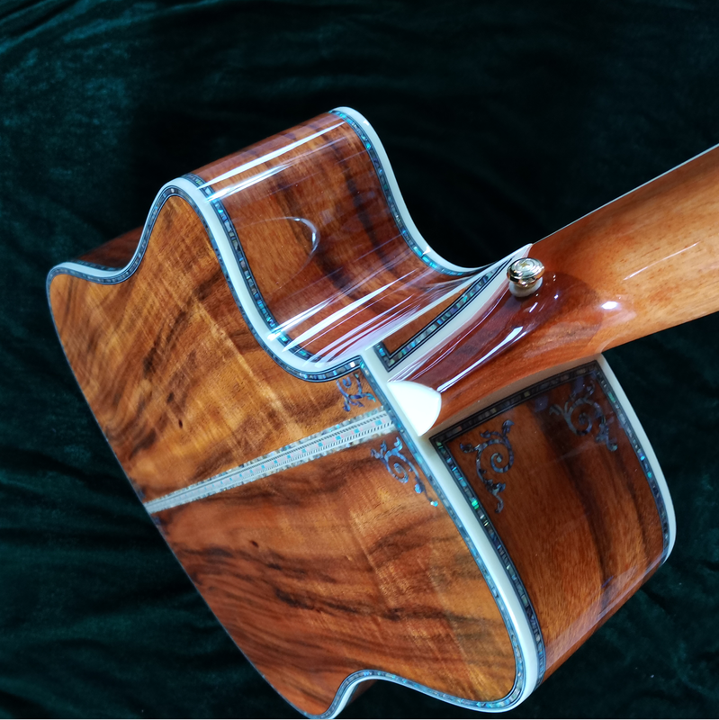 Cutway Hollow 45S Acoustic Electric Guitar KOA Top&Back Side Abalone ...