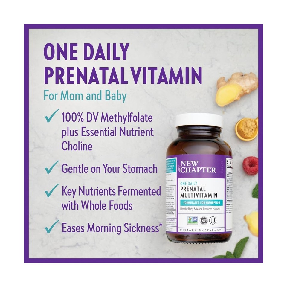New Chapter Prenatal Vitamins, One Daily Prenatal Multivitamin with ...
