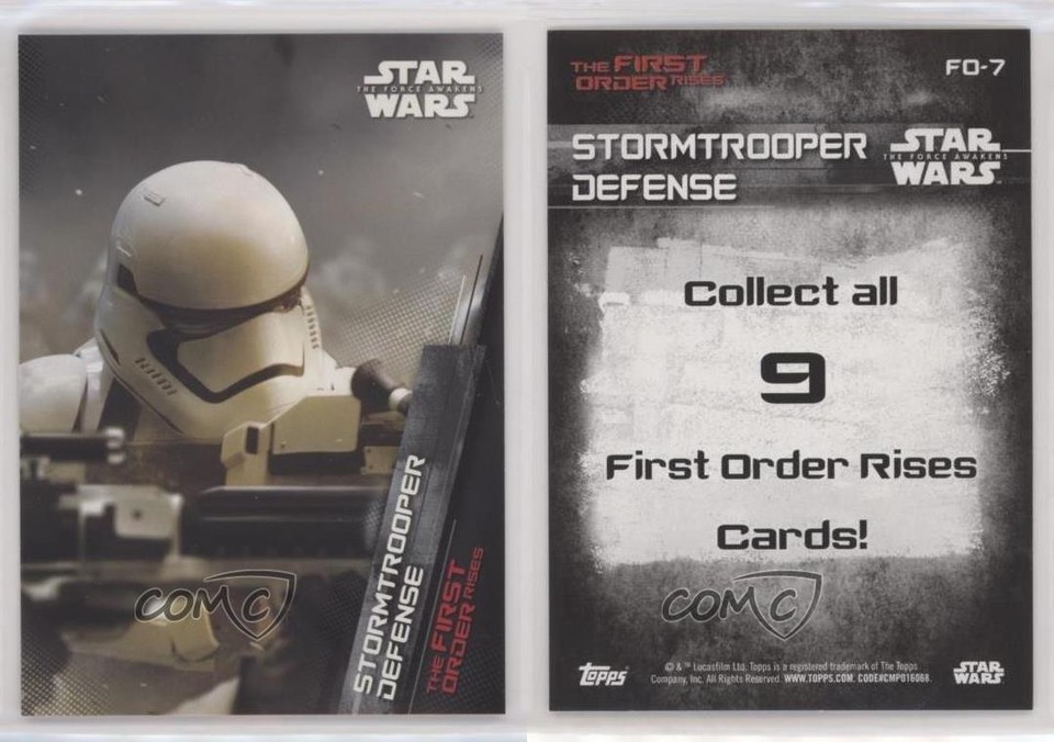 2015 Topps Star Wars: The Force Awakens Series 1 First Order Rises #FO ...