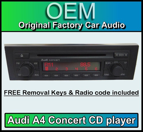 Audi A4 CD player Audi Concert car stereo head unit Supplied with radio ...